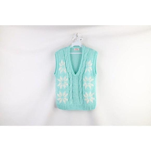 Vintage | Sweaters | Vintage 7s Streetwear Womens Medium Chunky Cable ...